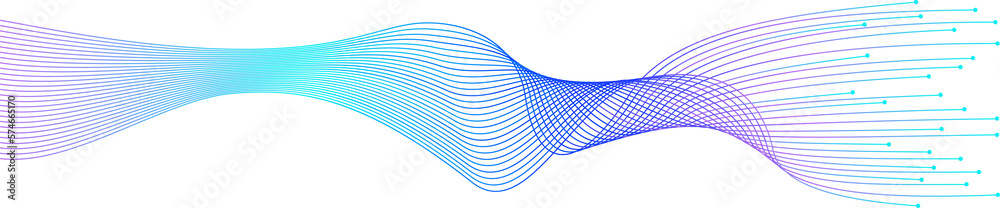 Vector wave dynamic music lines. Blue-violet abstract lines. Sound ...