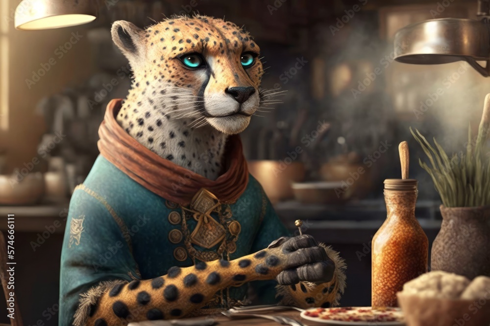 Whimsical Cheetah Chef Cooks Up a Storm in Colorful, High-Quality 3D ...