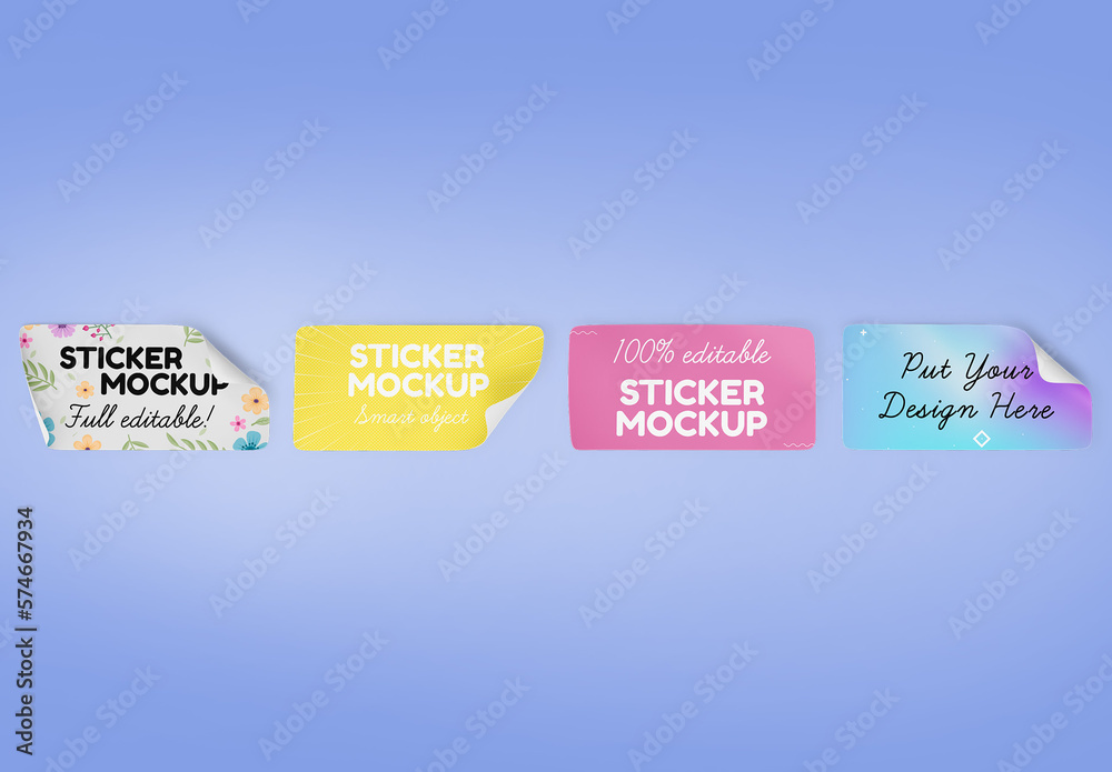 Rectangular Sticker Mockup Stock Template | Adobe Stock