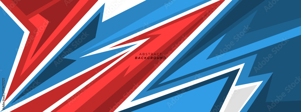 Stylish red and blue sports banner background design Abstract sports ...