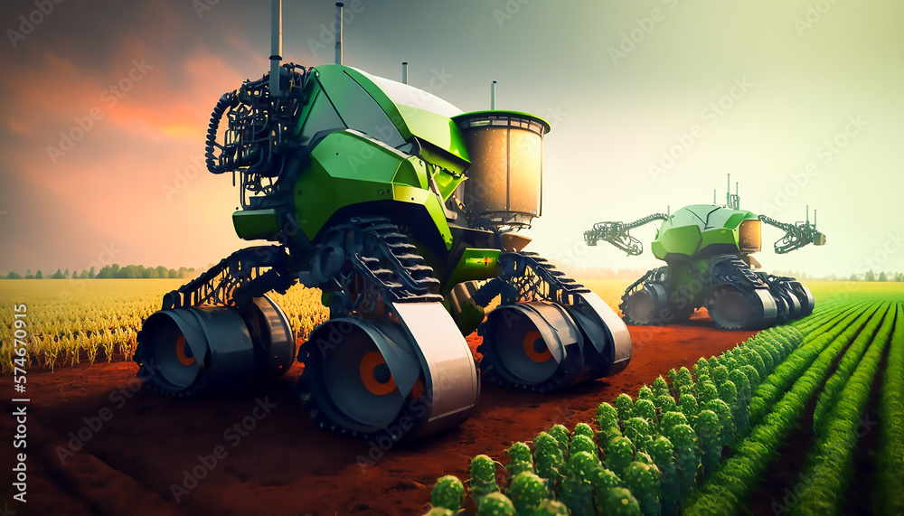smart modern farming automation using advanced machines with robotic ...