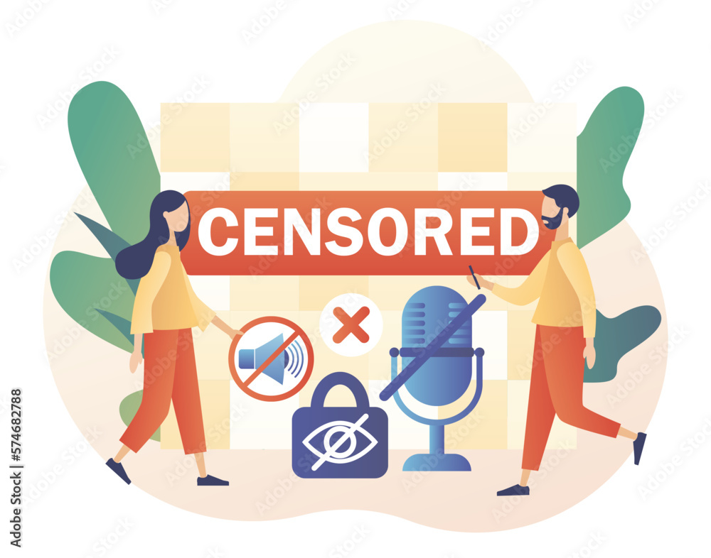 Censored info. Censorship concept. Sensitive content. Censure ...