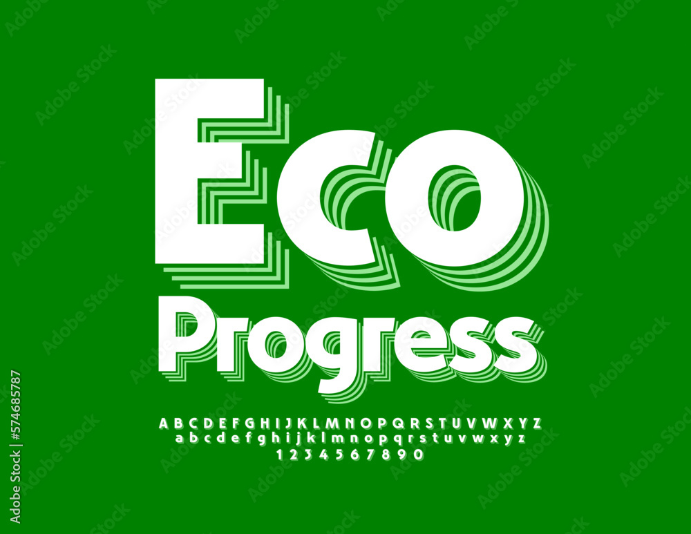 Vector creative template Eco Concept with 3D modern Font. Layered ...