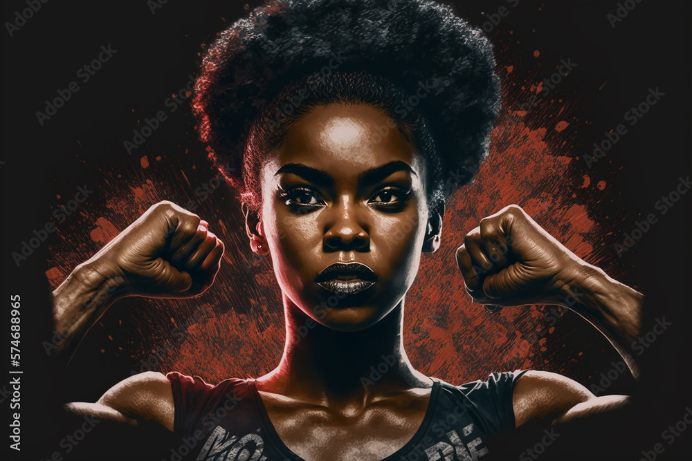 Women's History Month | Black women with raised fists , celebrate women ...