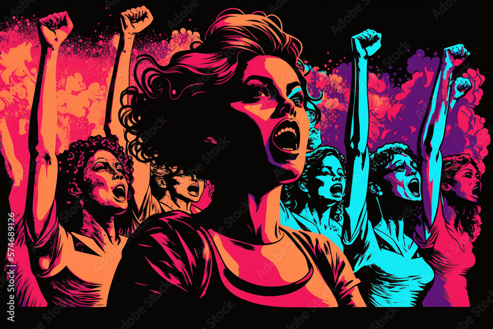 Women's History Month | women with raised fists , celebrate womens ...