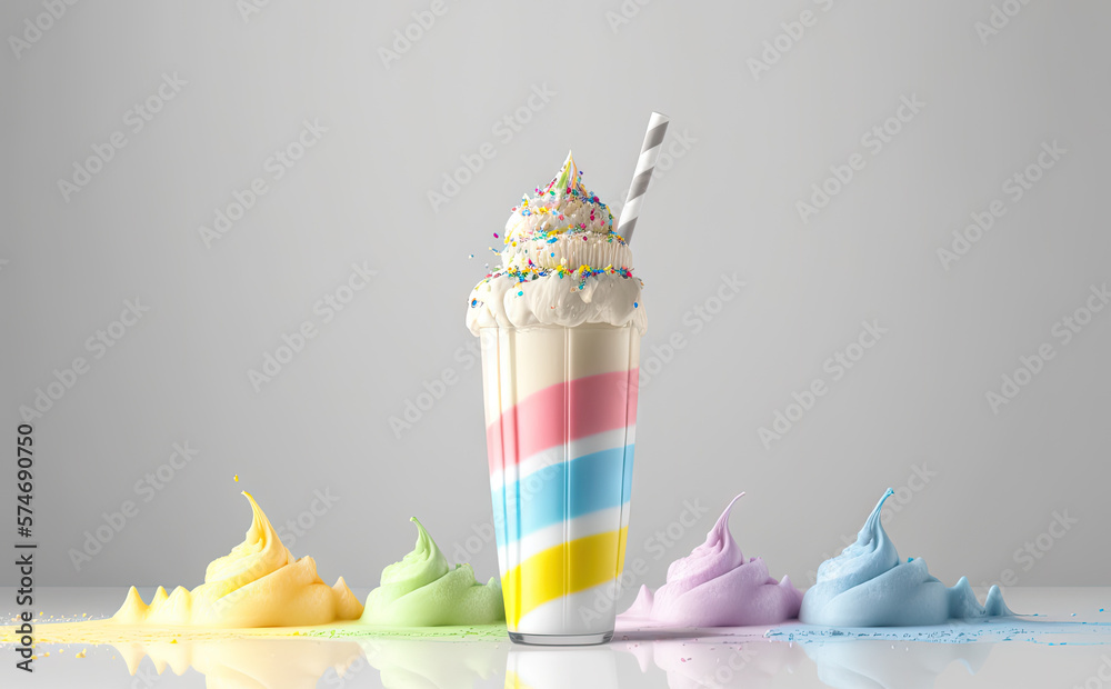 Milkshake - realistic illustration created with Generative AI ...