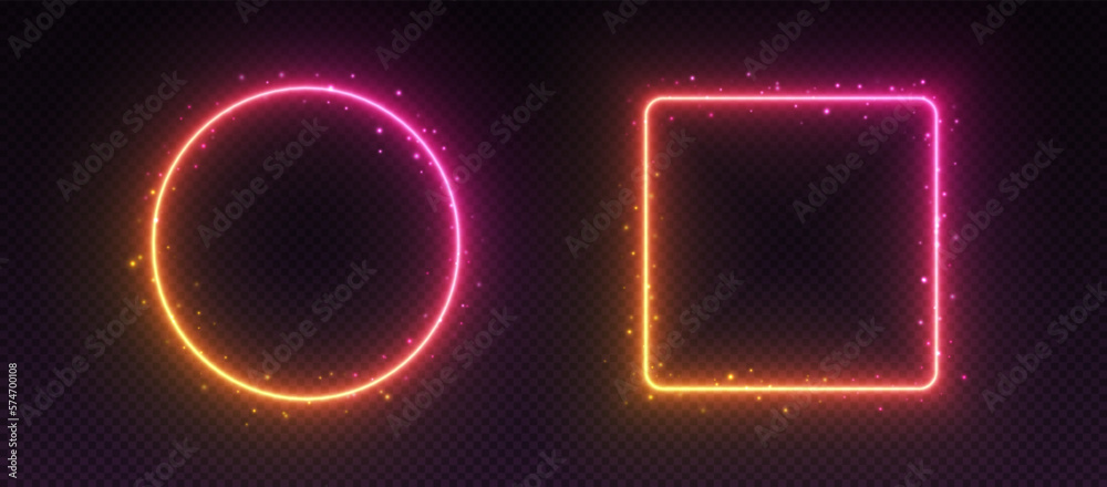 Gradient neon frames, glowing borders with smoke and sparkles, led pink ...