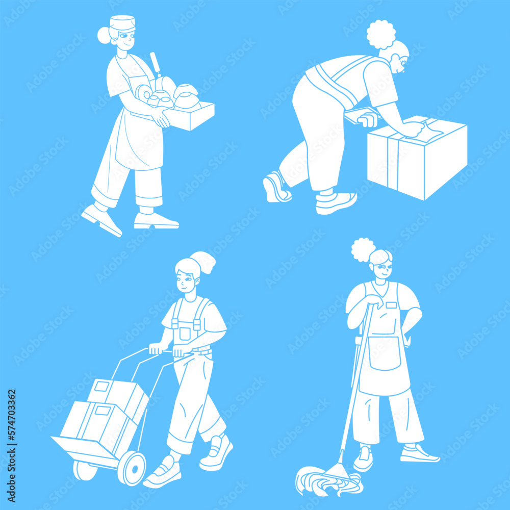 Character in modern style, flat illustration. Vector. Job. service ...