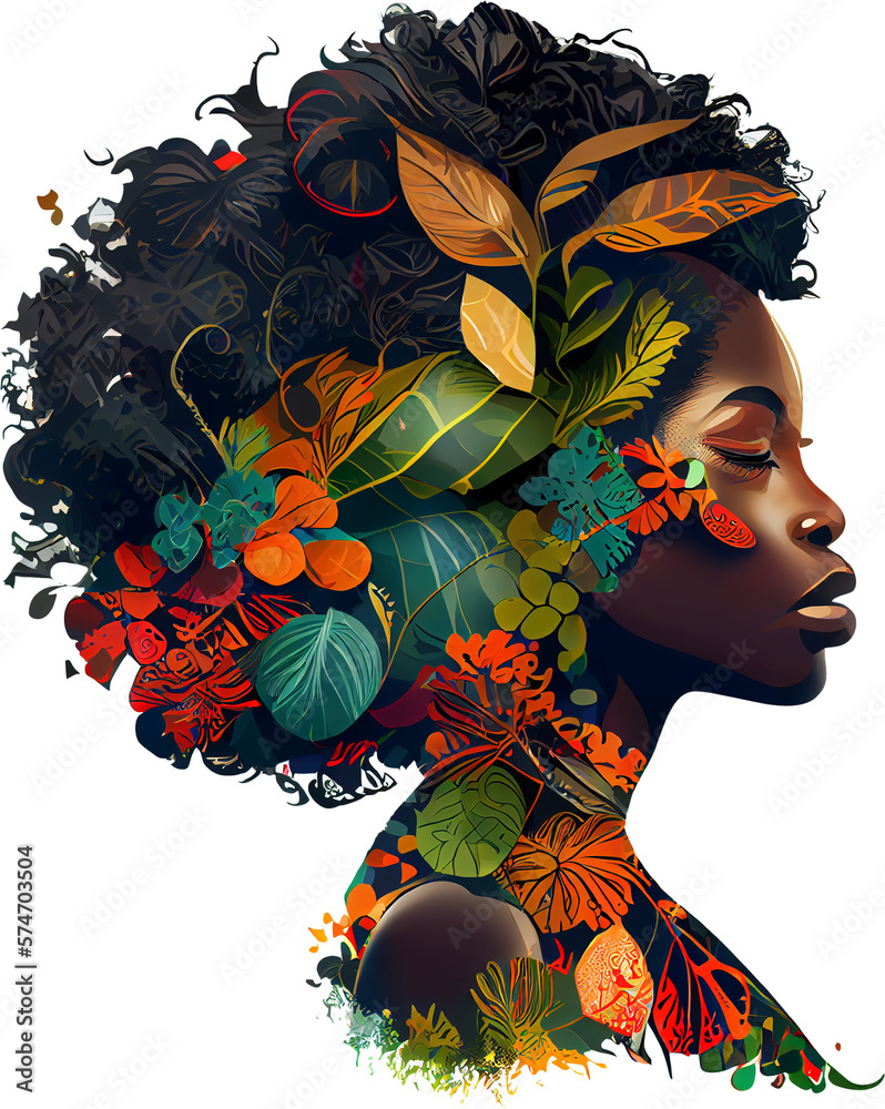 "African Goddess of the Wild: A Black Queen in Nature" Stock ...