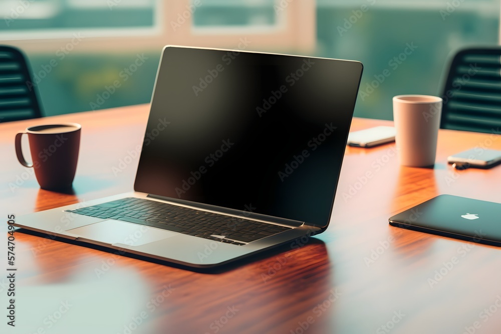 laptop on table, Laptop computer with opened lid, Home Office Design ... laptop on table, Laptop computer with opened lid, Home Office Design ...