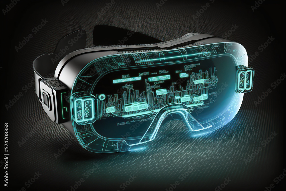 Illustrazione Stock 3d 360 vr headset glasses goggles lenses in ...