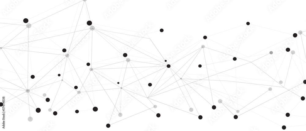 Black network. Abstract connection on white background. Network ...