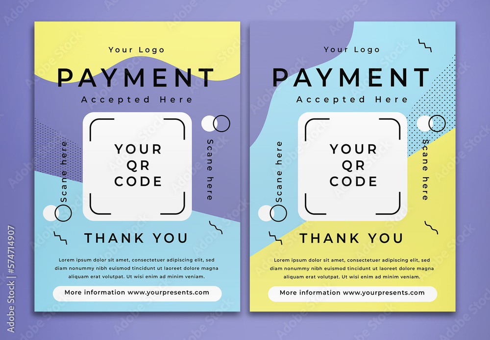 Colorful QR Code Payment Stock Template | Adobe Stock