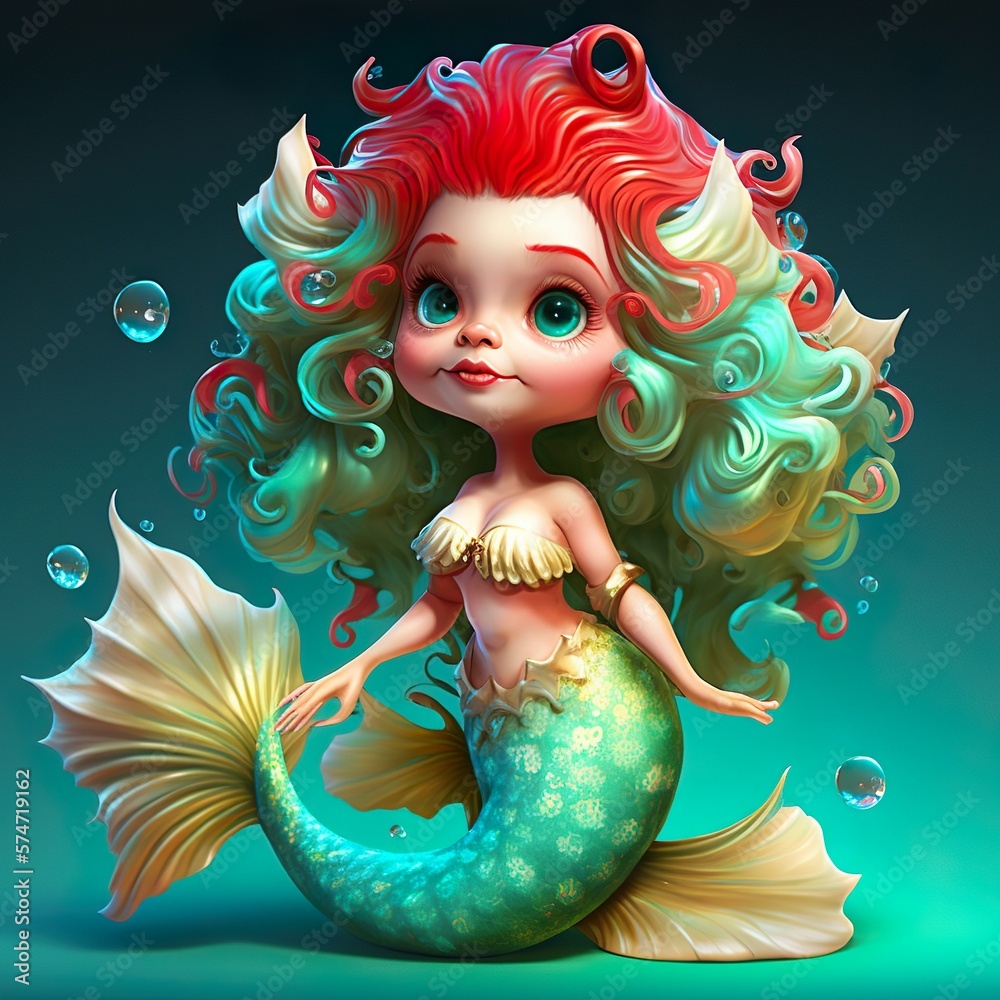 Cute mermaid vector illustration for kids fashion artworks, children ...
