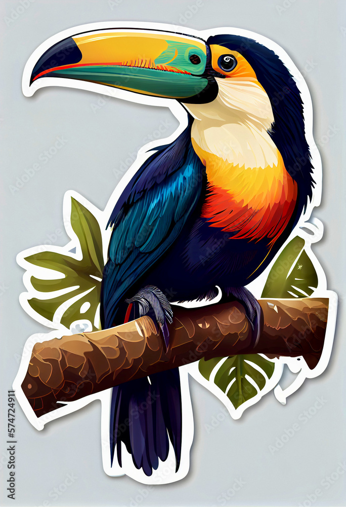 Generative AI render of a toucan Stock Illustration | Adobe Stock
