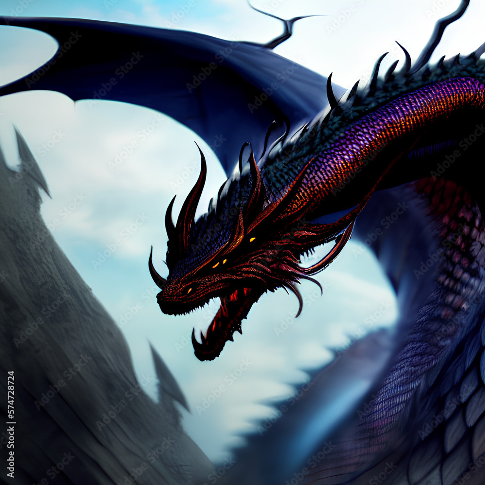 Ai generated art generative ai, realistic dragon 3d, 3d dragon ...