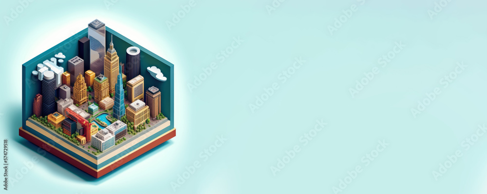 Square-shaped miniature of Chicago featuring a collection of best known ...