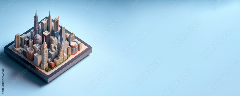 Square-shaped miniature of Chicago featuring a collection of best known ...