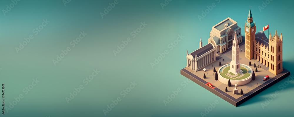 Miniature London featuring Big Ben, National Gallery, Nelson’s Column ...