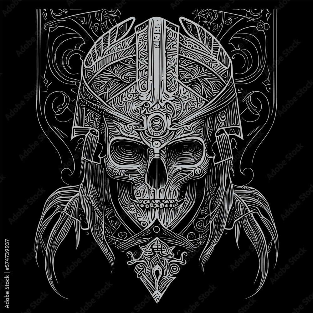 skull warrior is a fierce and intimidating figure that combines ...