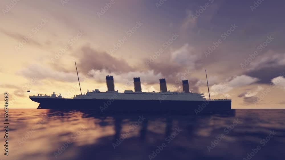 Titanic And Sunset 3D Video Animation Stock Video | Adobe Stock