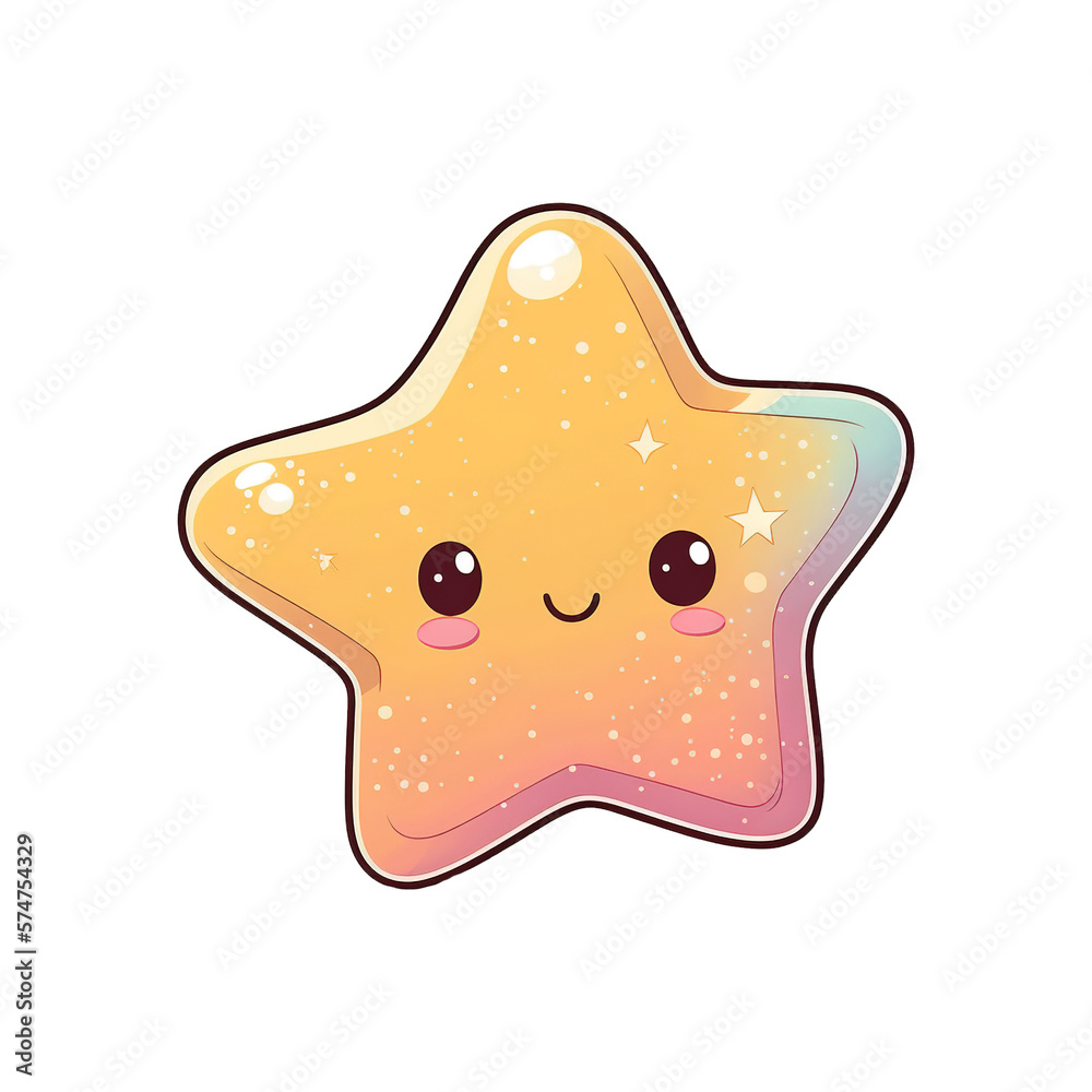 Cartoon Star Sticker Design Transparent Background Generative Ai Stock ...