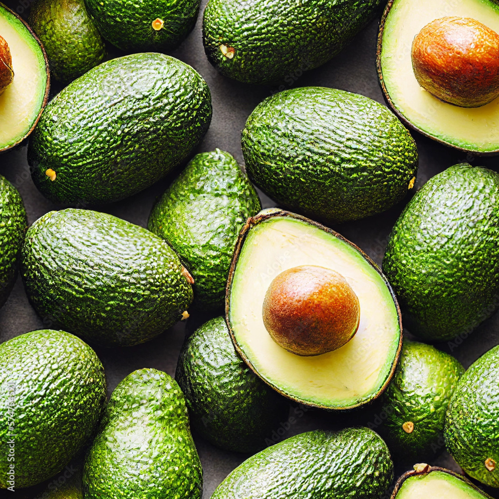 Avocado background, seamless texture, top view. Natural product ...