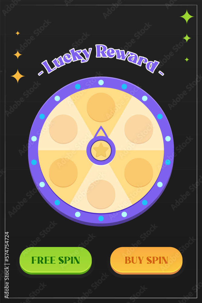 daily spin wheel for 2d games Vector illustration, Realistic 3d ...