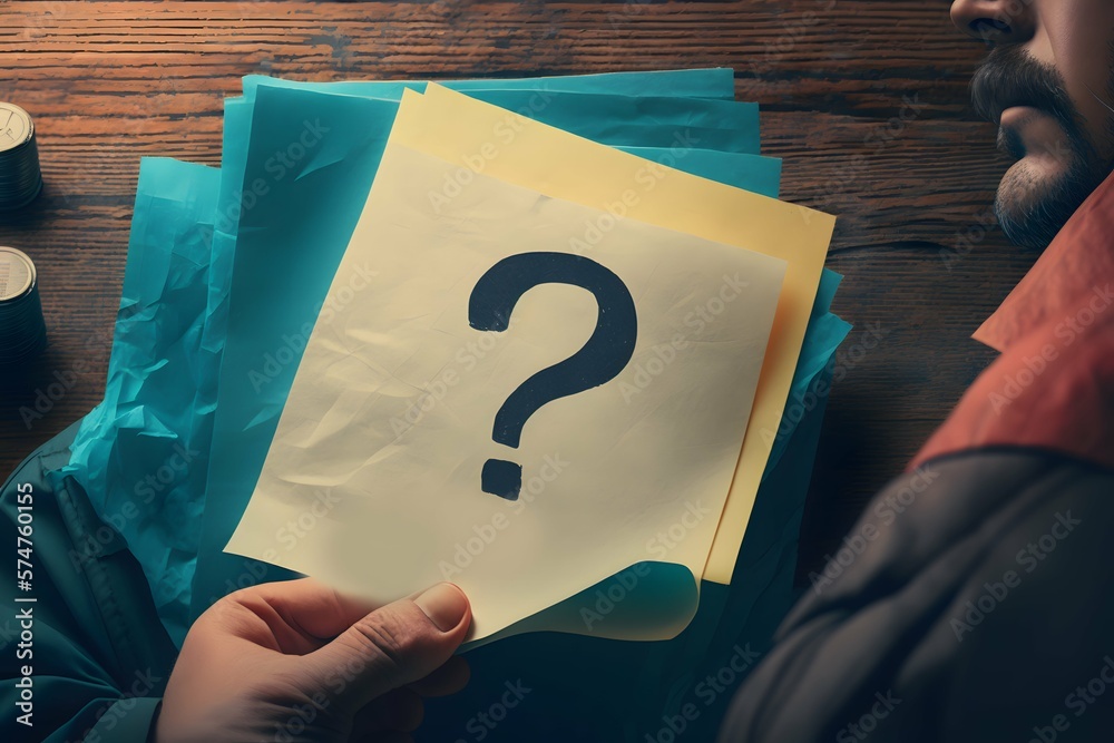 Problem Solving, question mark on sticky note, Bright idea and creative ...