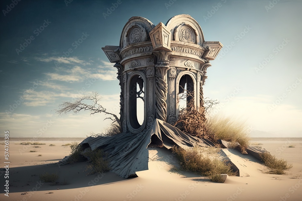 Desolate History - A Crumbled Monument to Times Gone By Generative AI ...
