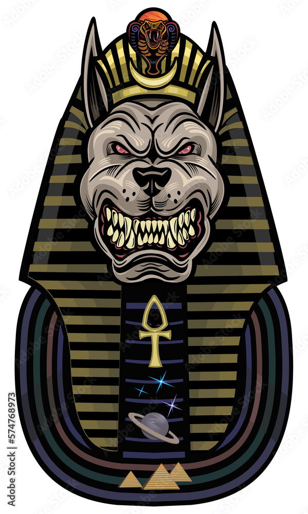 God of death with arch symbol from Egypt mythology Anubis Stock ...