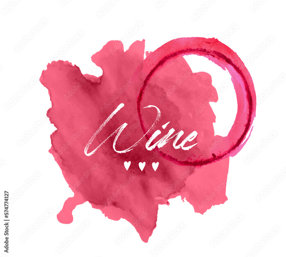 Vector illustration of wine stain isolated on white background ...