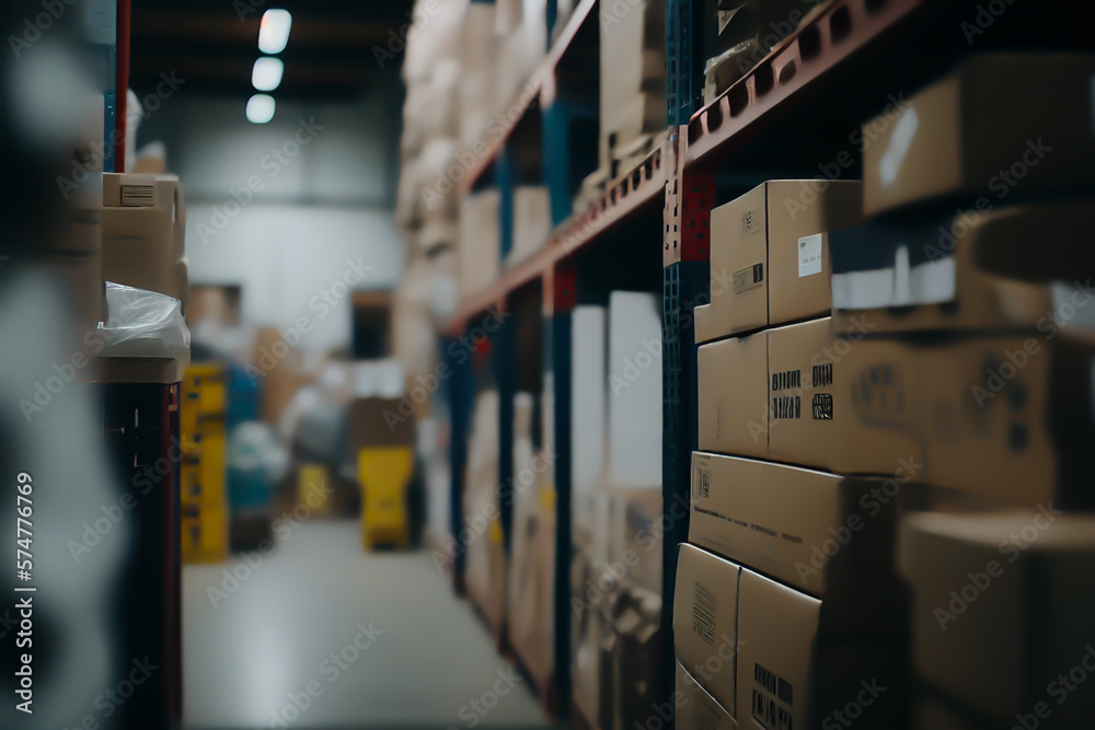 Warehouse Distribution center. Distribution warehouse with merchandise ...