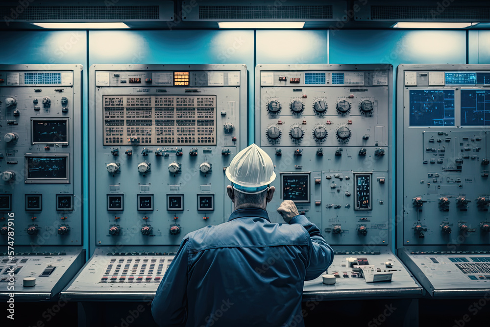 Generative AI Illustration of one engineer with their back turned to ...