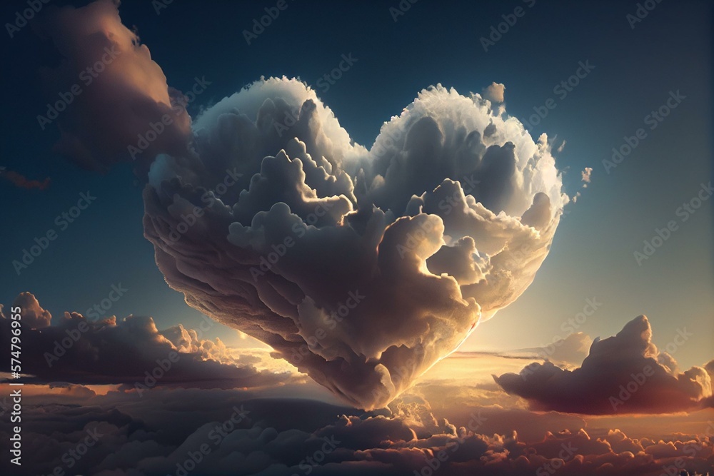 heart shape clouds in the sky, romantic clouds, romantic sky, heart ...