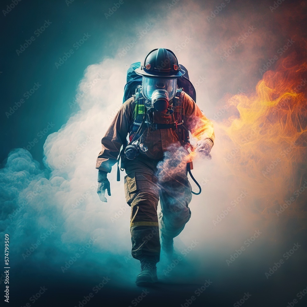 Firefighters safety using twirl water fog type fire extinguisher to ...