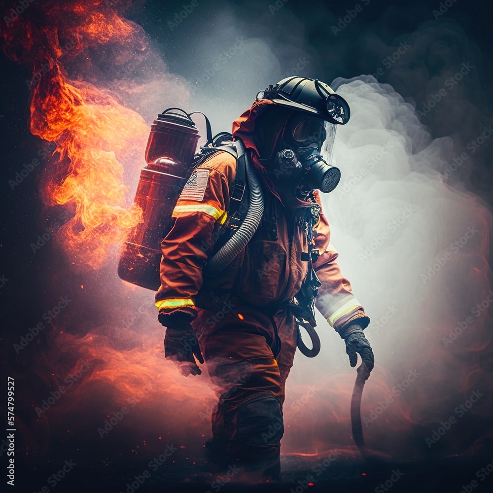 Firefighters safety using twirl water fog type fire extinguisher to ...