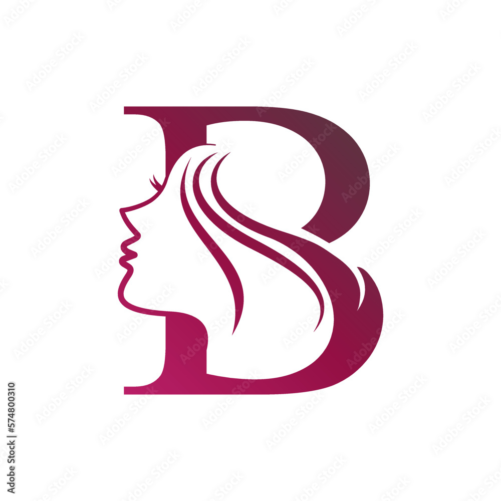 Letter B beauty salon logo design Stock Vector | Adobe Stock