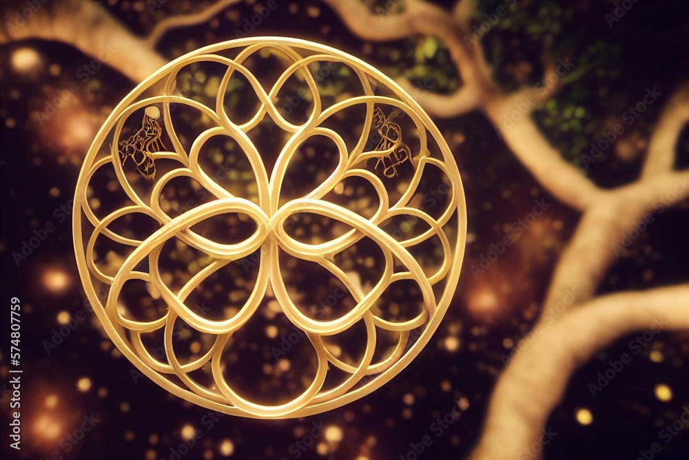 Beautiful depiction of the sacred emblem known as the magic tree of ...