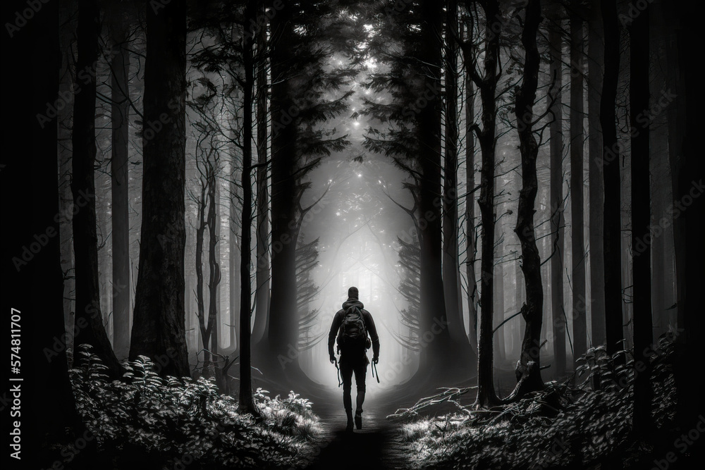 Eerie Forest with Haunting Atmosphere Inspired by Classic Film ...