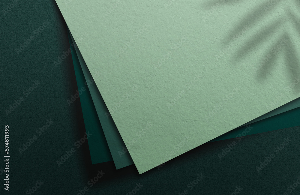 paper logo mockup. A square paper mockup with realistic shades of green ...