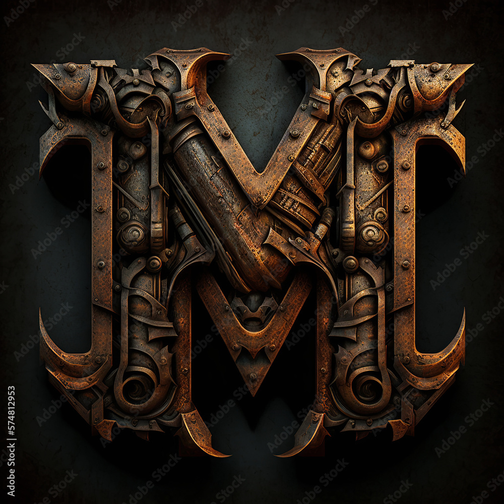 steampunk, letter, A, B, C, D, F, G, H, J, K, L, M, N, P, Q, R, S, T, V, X, Z, alphabet, old ...