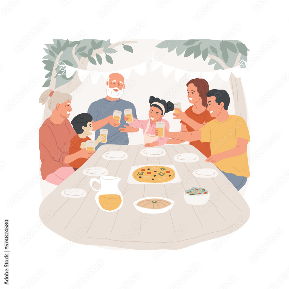 Vetor de Family reunion isolated cartoon vector illustration. Family ...
