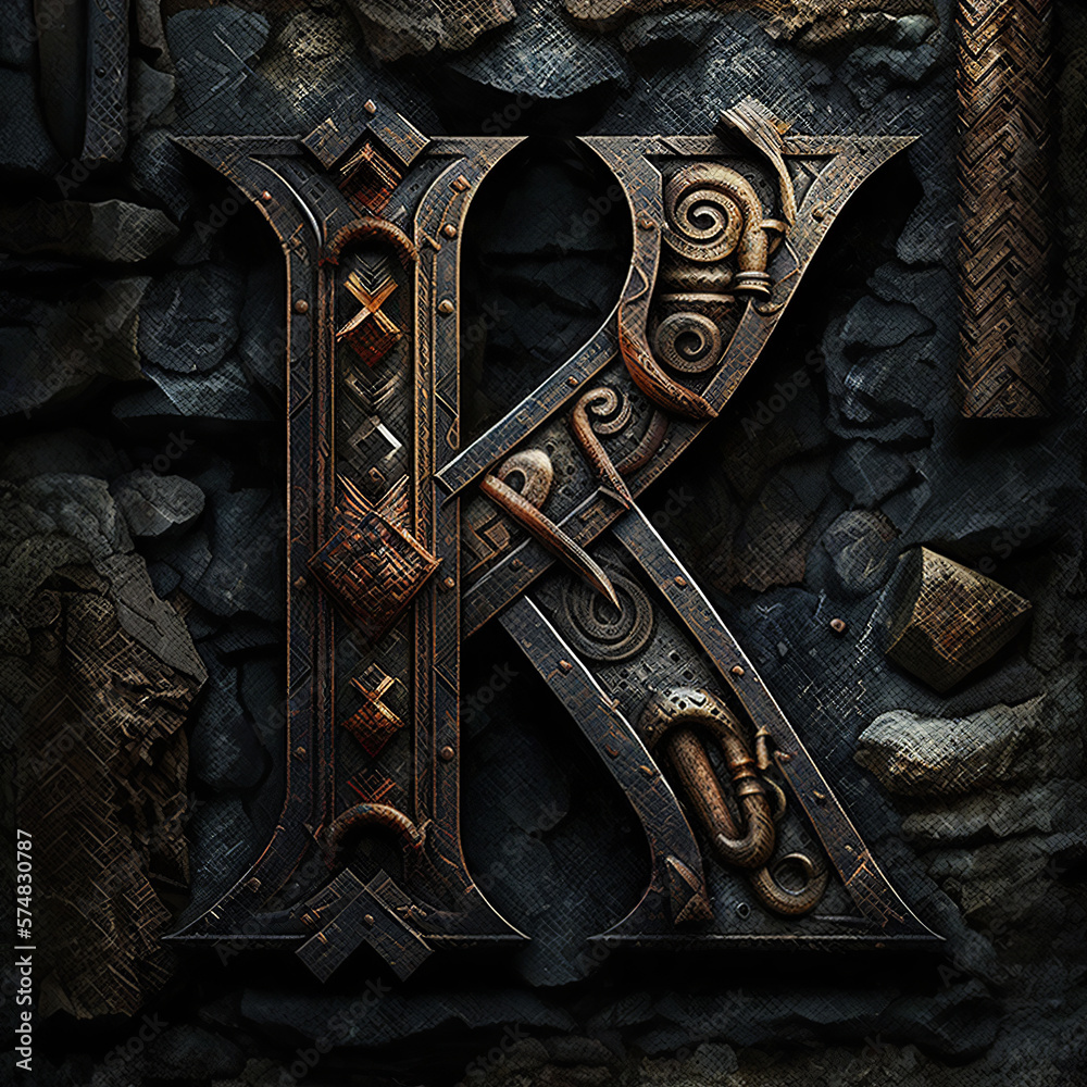 viking, letter, a, b, c, d, f, g, h, j, k, l, m, n, x, z, alphabet, old, metal, antique, steel ...