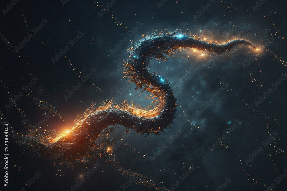 Water snake constellation, hydrus star constellation, deep space, star ...