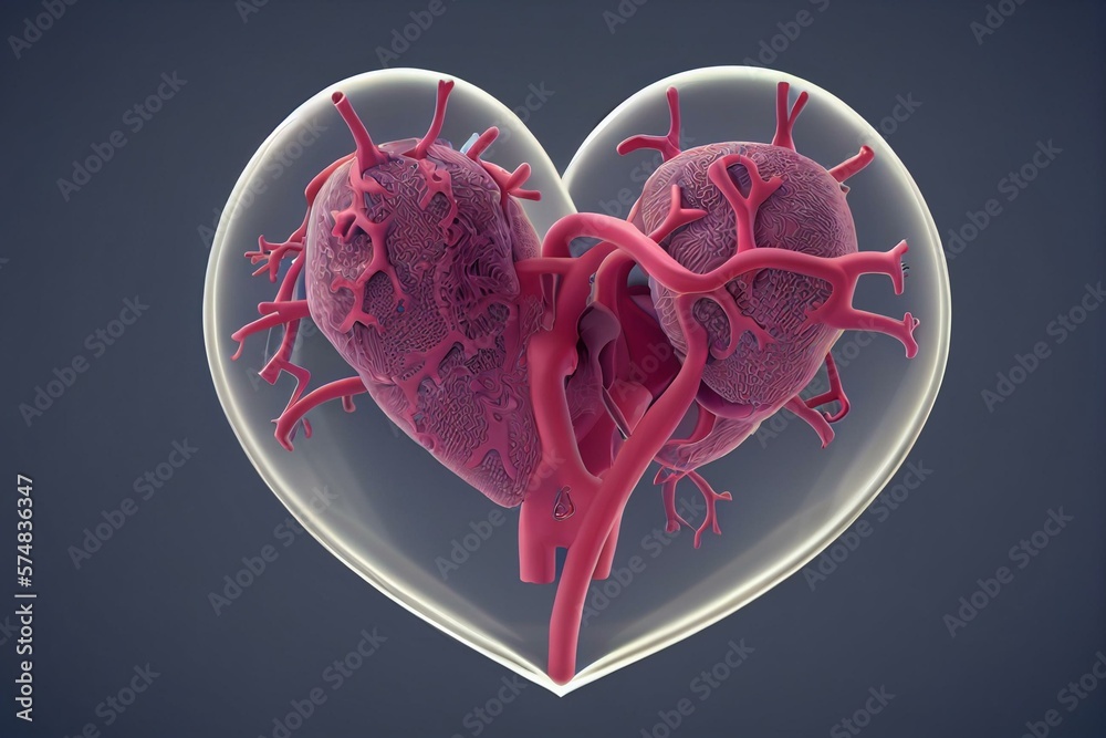heart and cardiac pacemaker on white background 3d render, heart ...