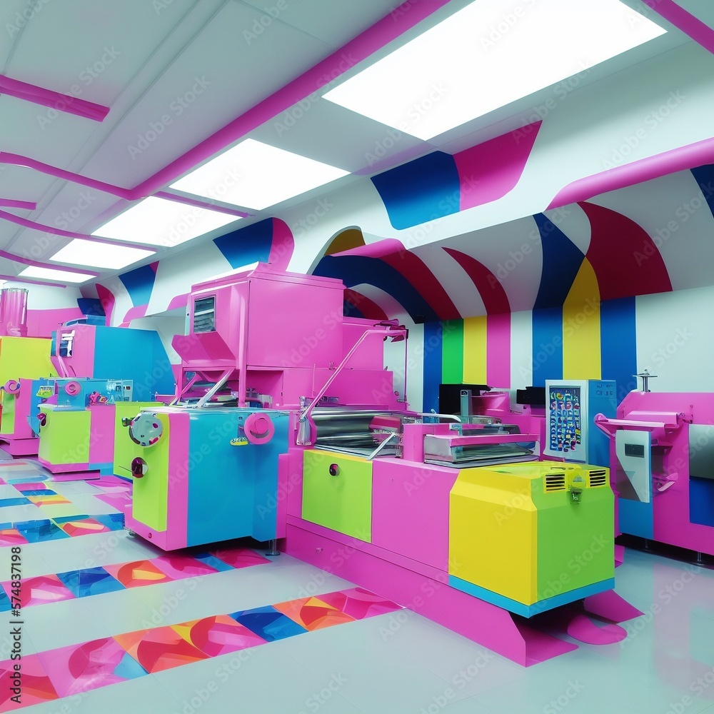 modern, bright, production buildings of confectionery, chocolate ...