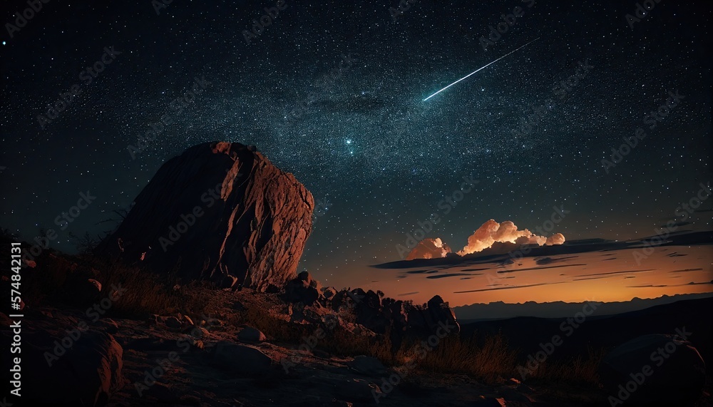 Beautiful Night Sky Landscape With Stars Wallpaper Generated AI HD 4K ...