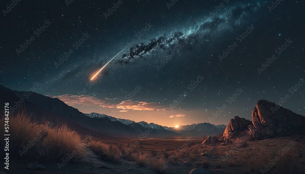 Beautiful Night Sky Landscape With Stars Wallpaper Generated AI HD 4K ...