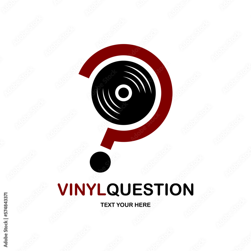 Vinyl question logo vector design. Suitable for business, music, art ...